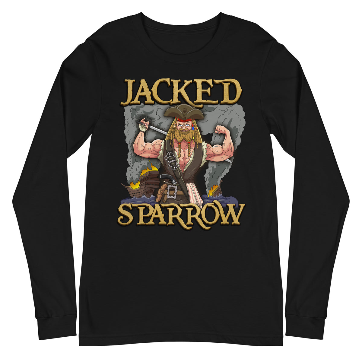 Jacked Sparrow Long Sleeve T-Shirt – Papa Swolio