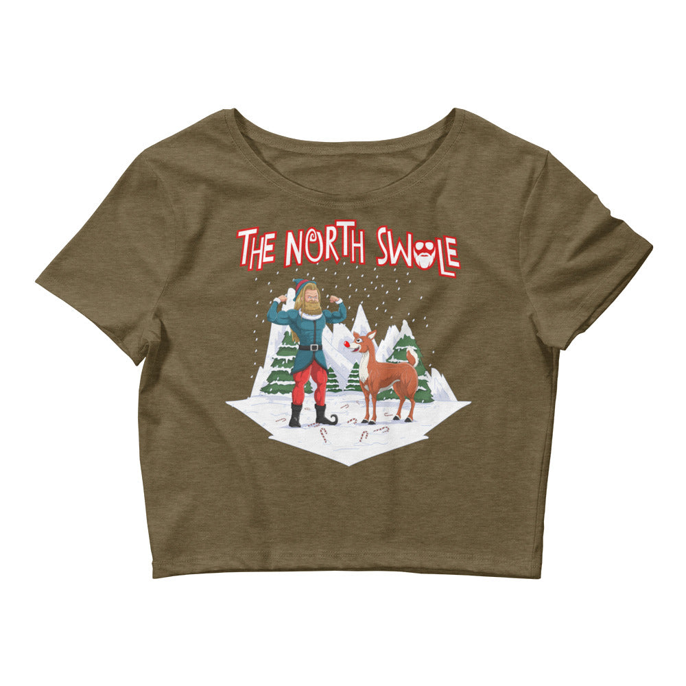 The North Swole Womens Crop Tee Papa Swolio