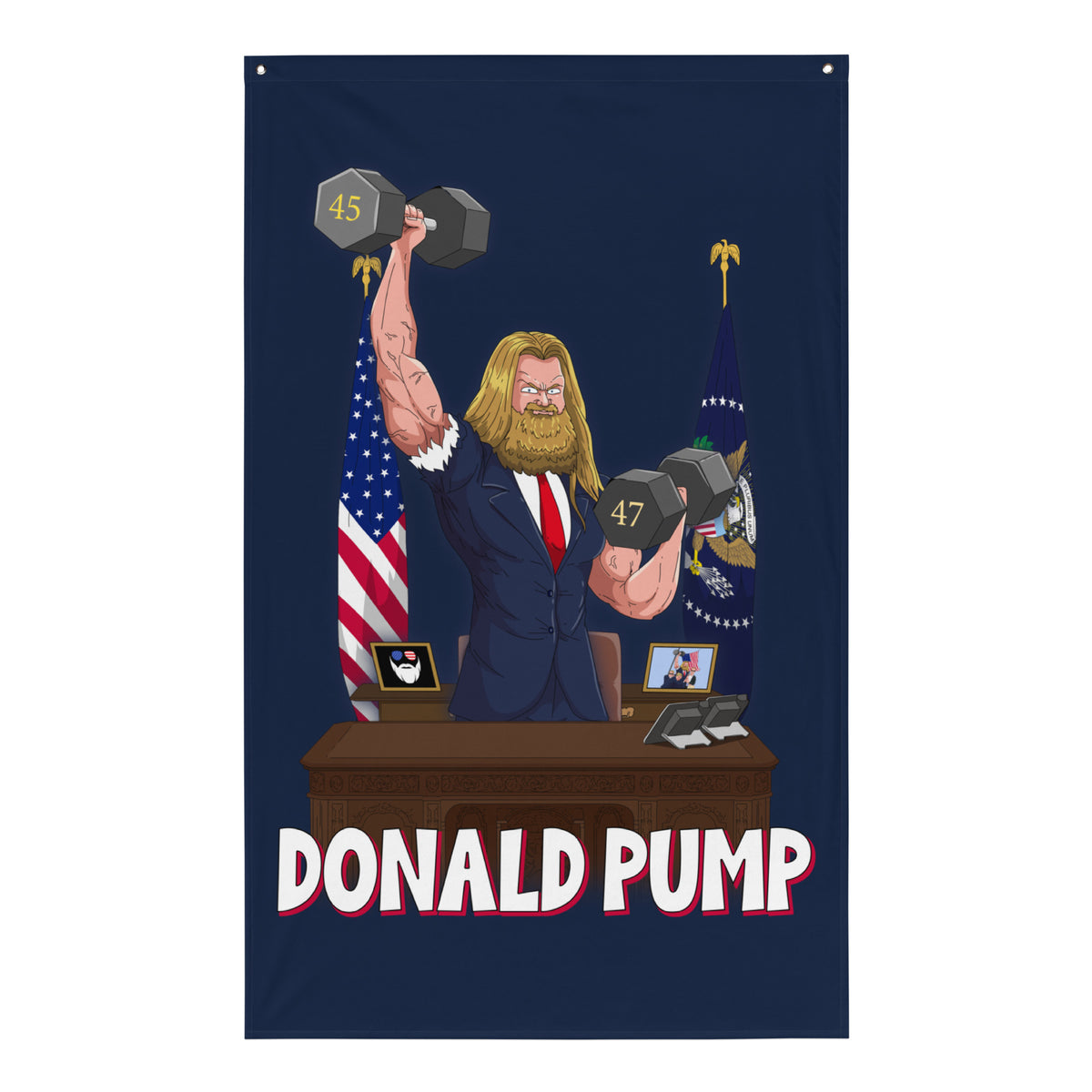 Donald Pump Flag – Papa Swolio
