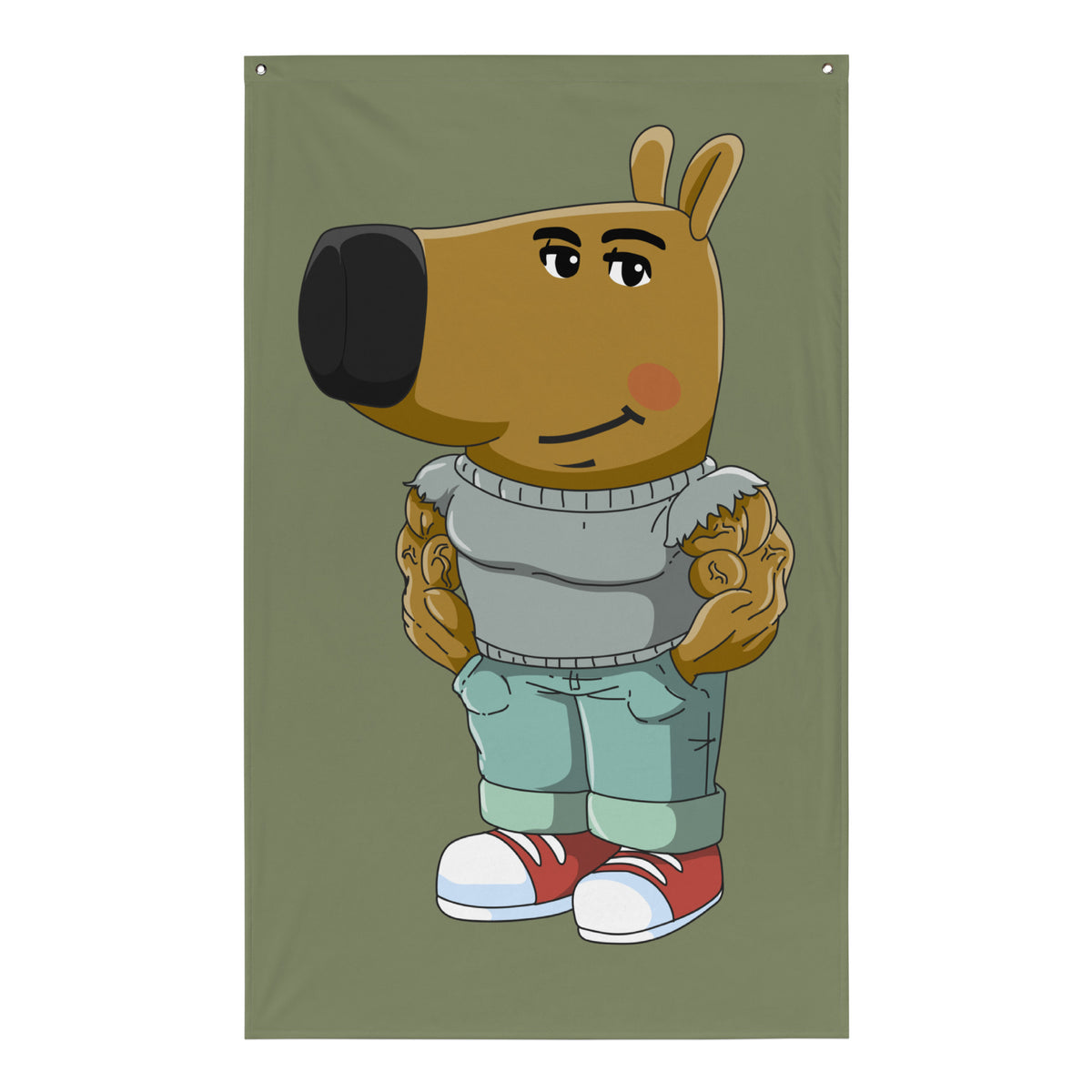 Swole Guy (Chill Guy) Flag – Papa Swolio