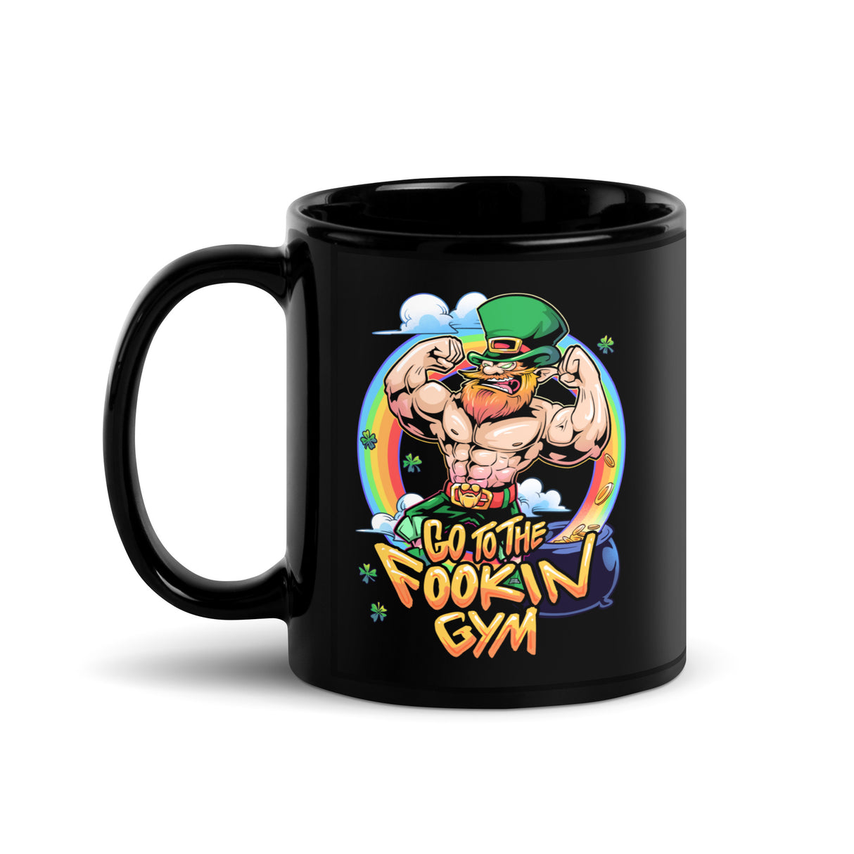 Leprechaun Go To The Fookin Gym Mug Papa Swolio