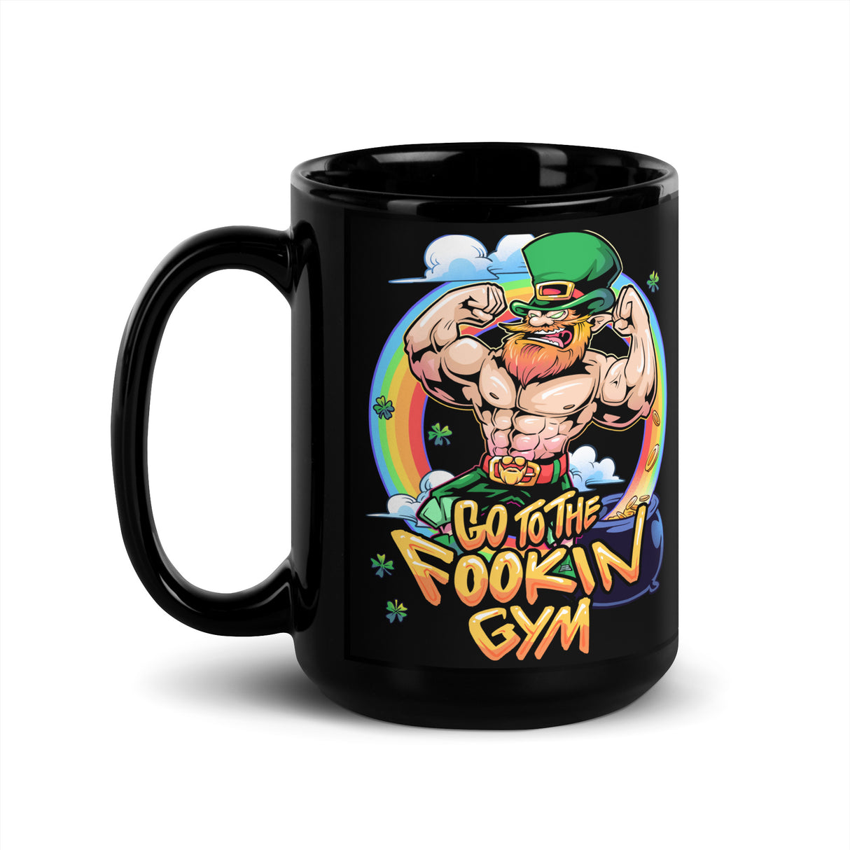 Leprechaun Go To The Fookin Gym Mug Papa Swolio