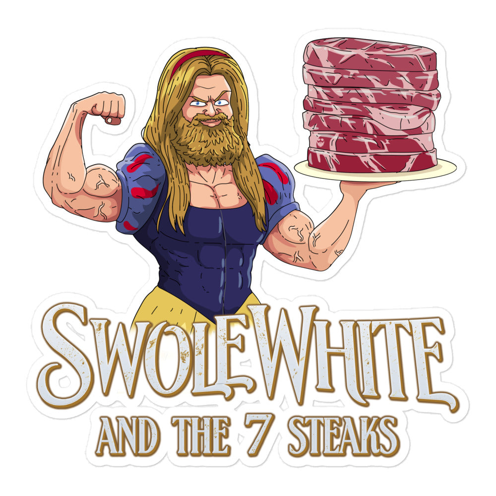 Swole White Sticker – Papa Swolio